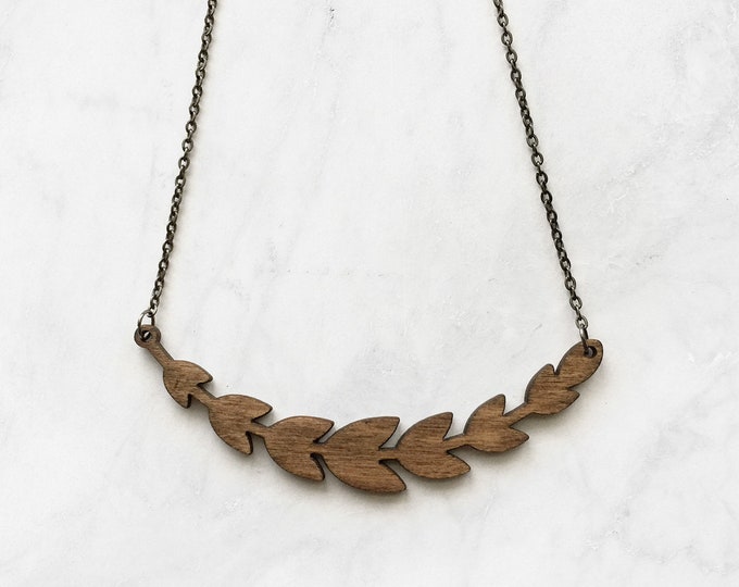 Wood Rustic Necklace Wood Rustic Hoop Necklace Natural | Etsy