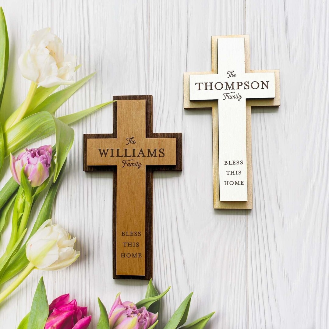 Personalized Family Cross - Family Name Cross, First Home Gift, Custom ...