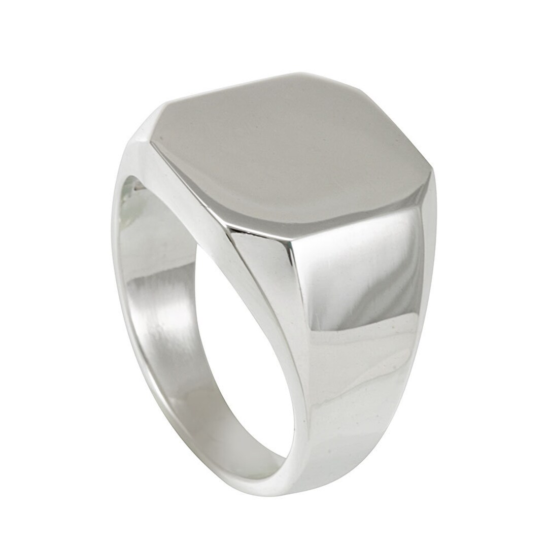 Signet Men's Ring in Sterling Silver , Men's Signet Ring , Silver Ring ...