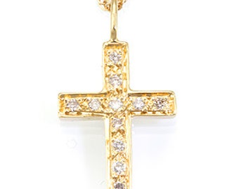 Pave Diamond Cross Pendant - Etsy