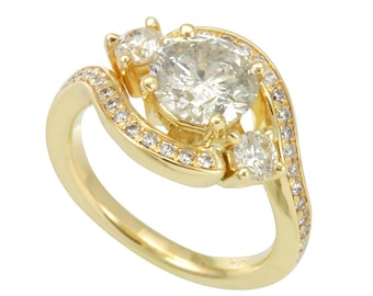 14k Gold Ring Twirl - Etsy