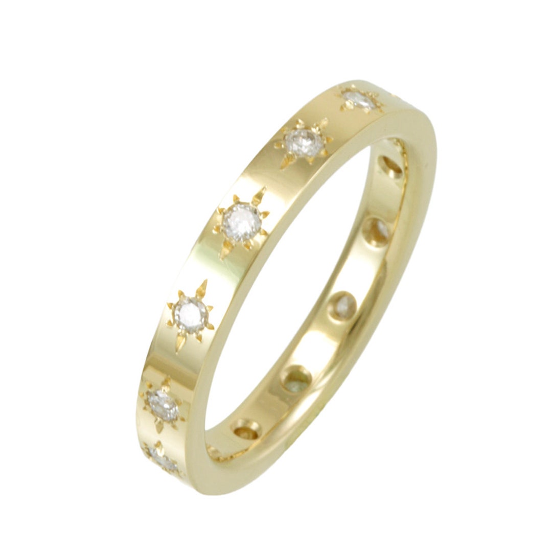 Star Diamond Band in 14K Yellow Gold, Ladies Rings, Ladies Fine Jewelry ...