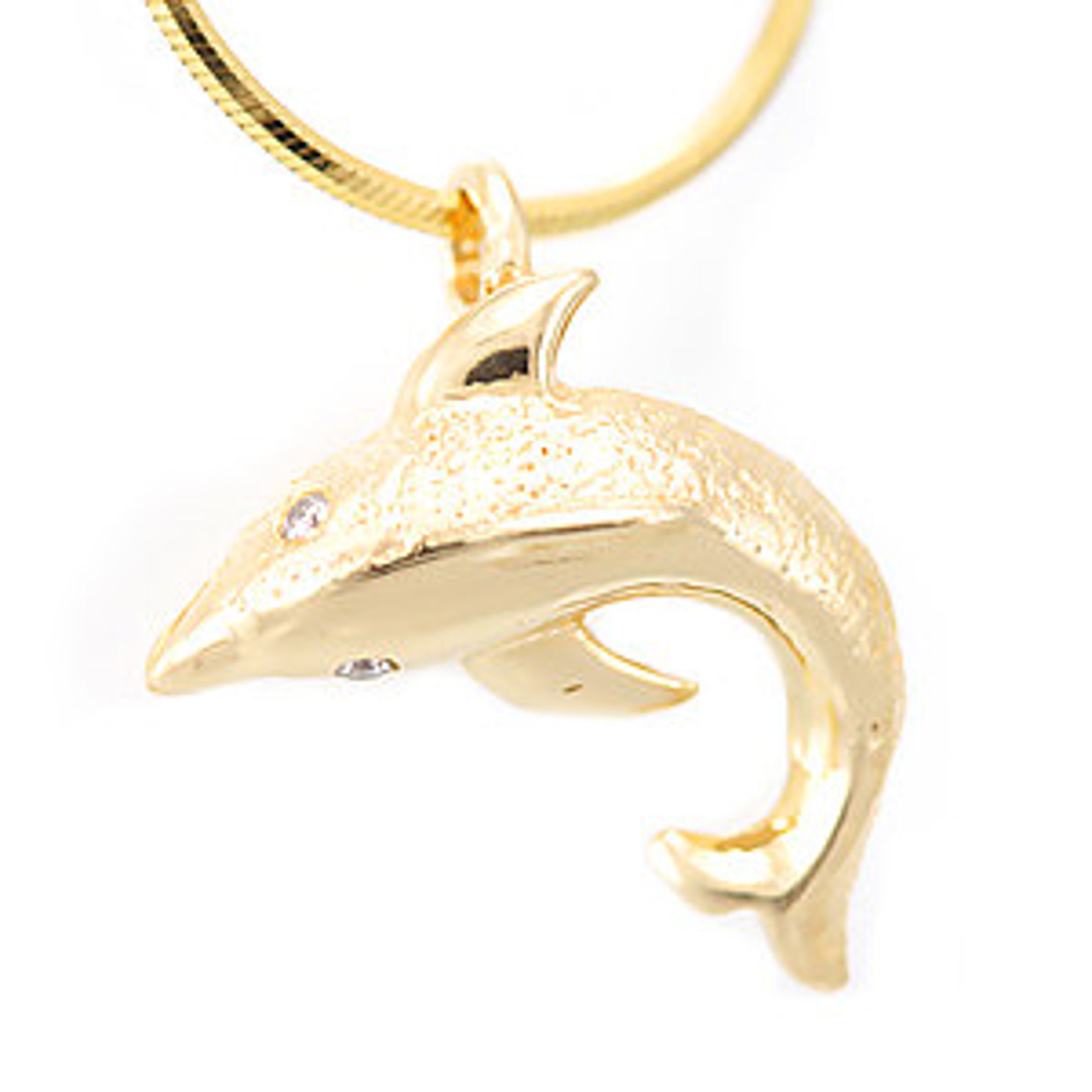 Diamond Shark Pendant, 14K Yellow Gold Pendant, Fine Jewelry - Etsy