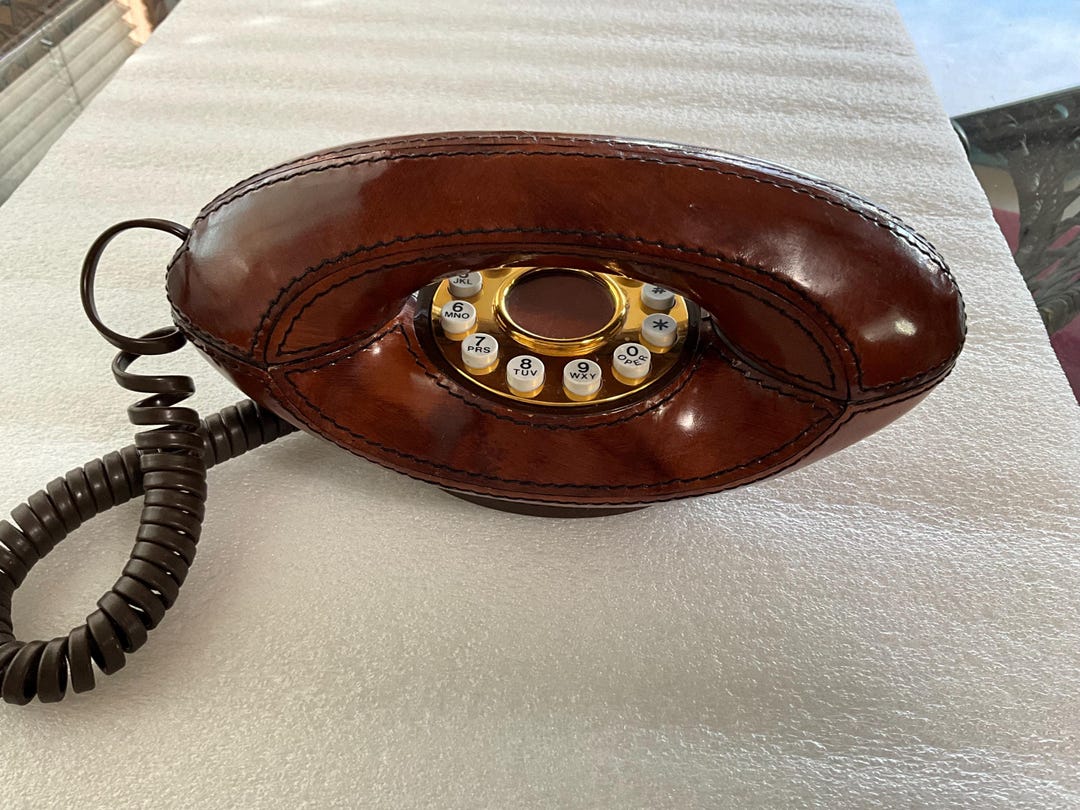Genie 1970s Leather Push Button Phone - Etsy
