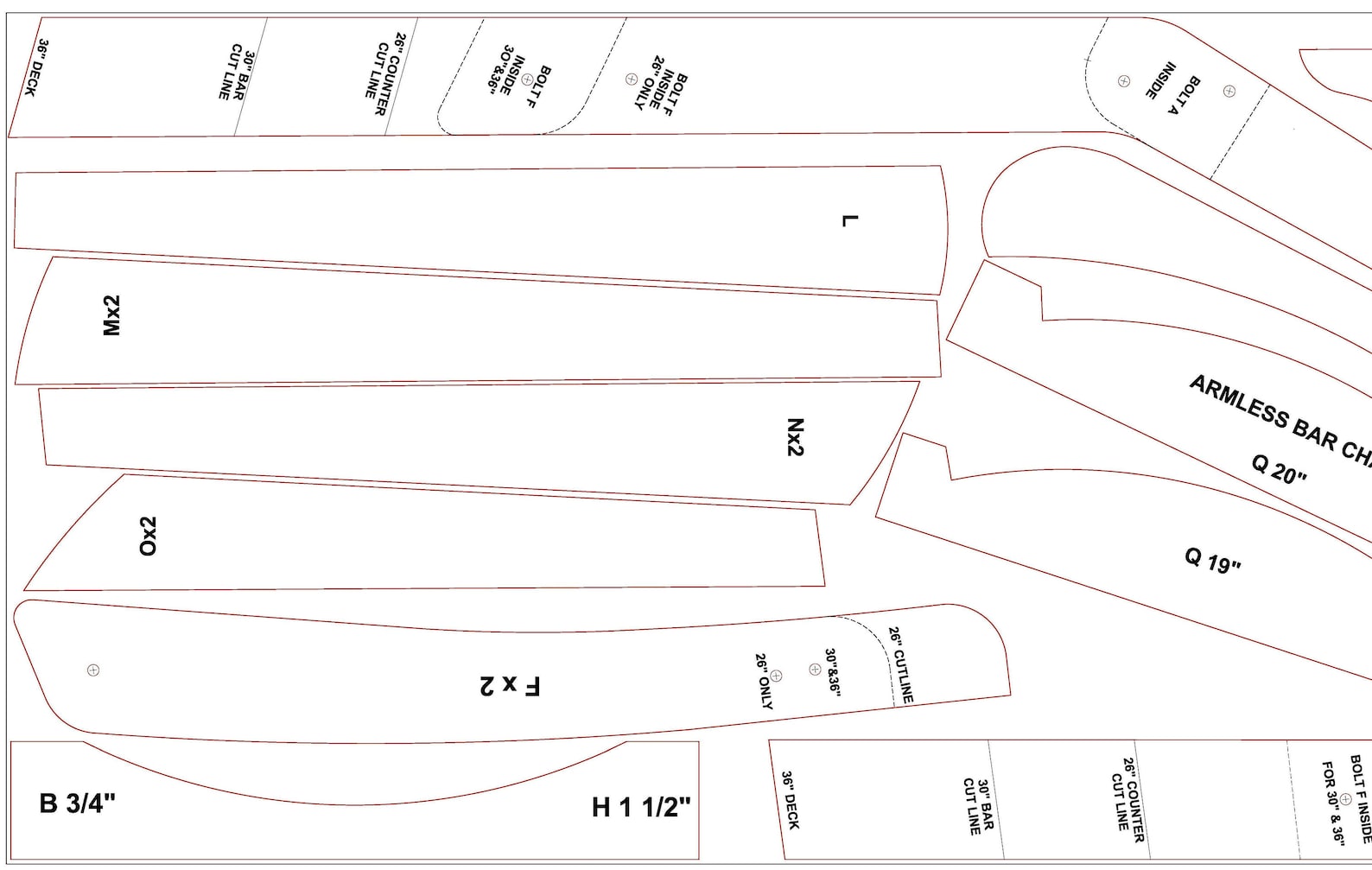 Adirondack Tall Chairs - Downloadable PDF Prints Full Size 24"x72" or ...