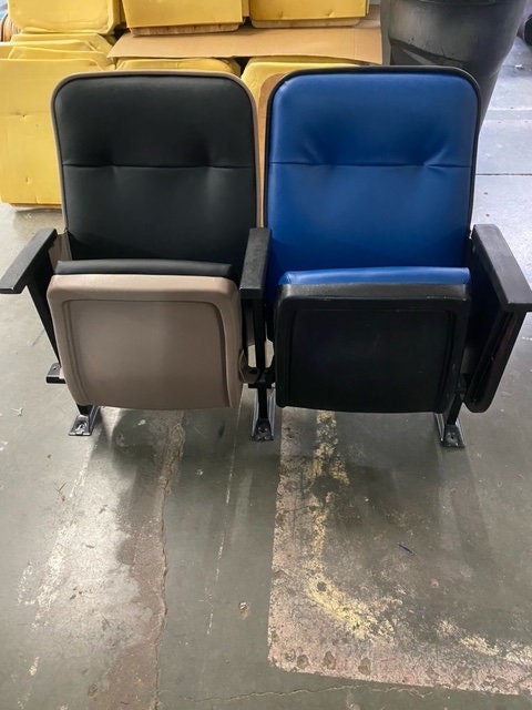 Echtes Kino THEATER SEATING blau ODER schwarz Kunstleder Kino Sitze Stuhle Horsaal Kirchen Stuhle Warteraum Konferenzraum Sitzmobel Etsy