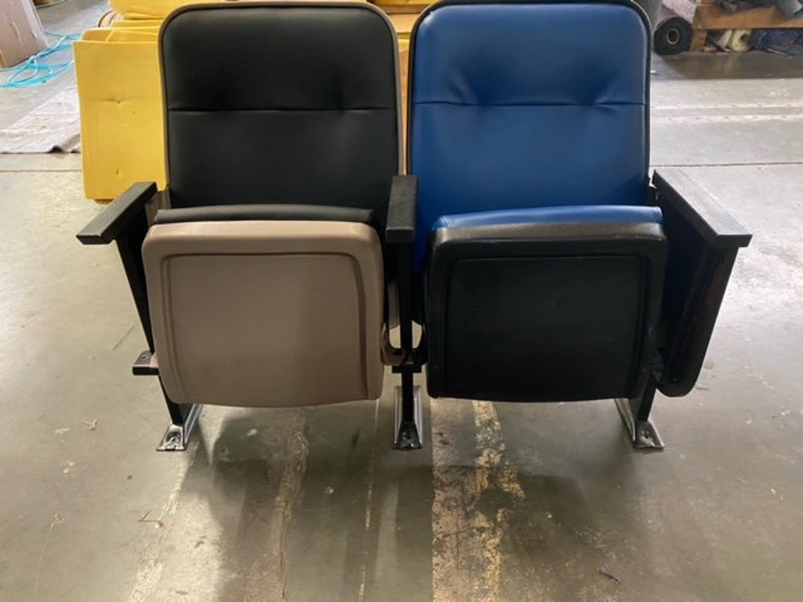 Real Movie THEATER SEATING Blue OR Black Leatherette Cinema Seats ...
