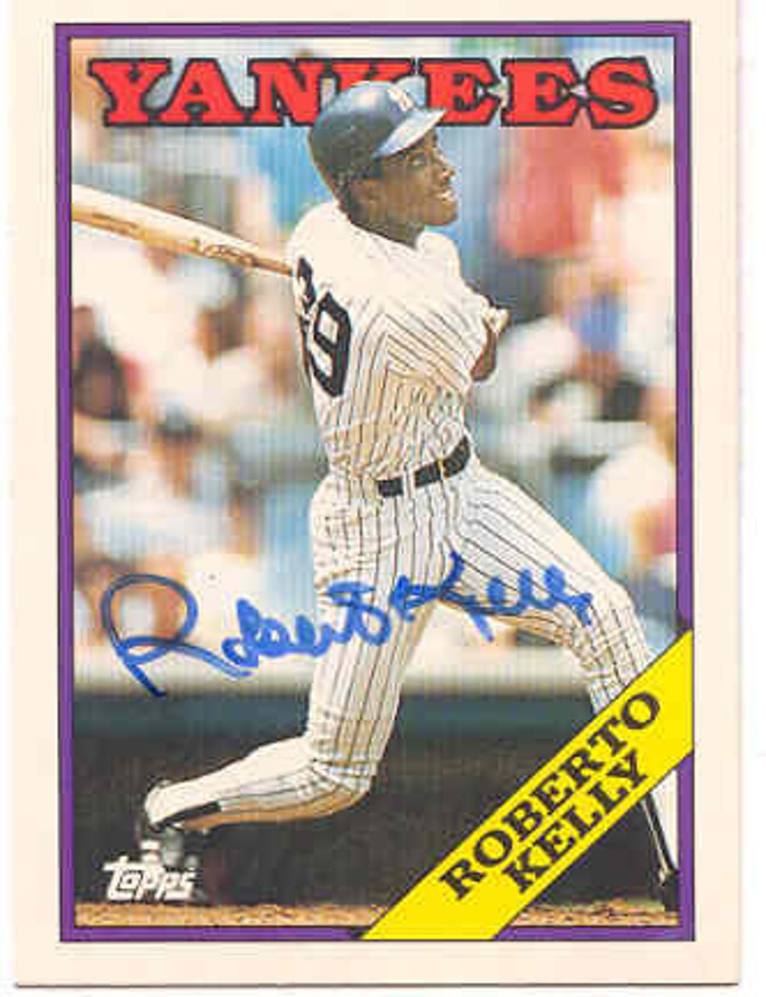 NY Yankees Roberto Kelly Signed Autographed Baseball Cards (2) - Etsy