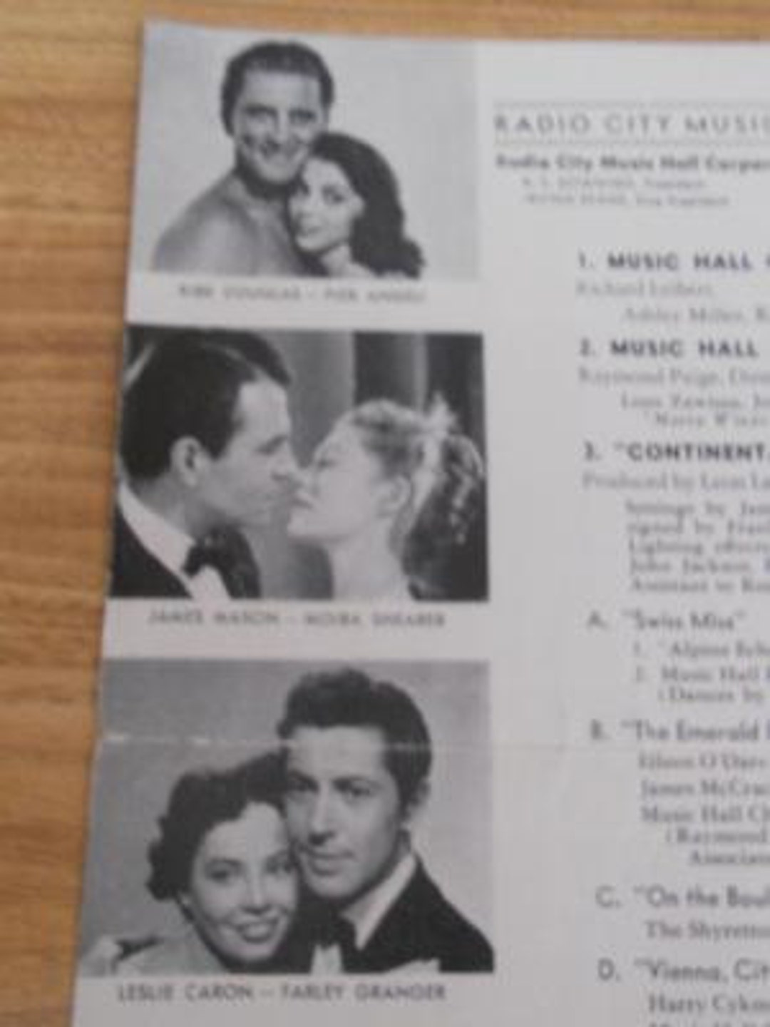 Showplace Radio City Music Hall Program Kirk Douglas, Pier Angeli ...