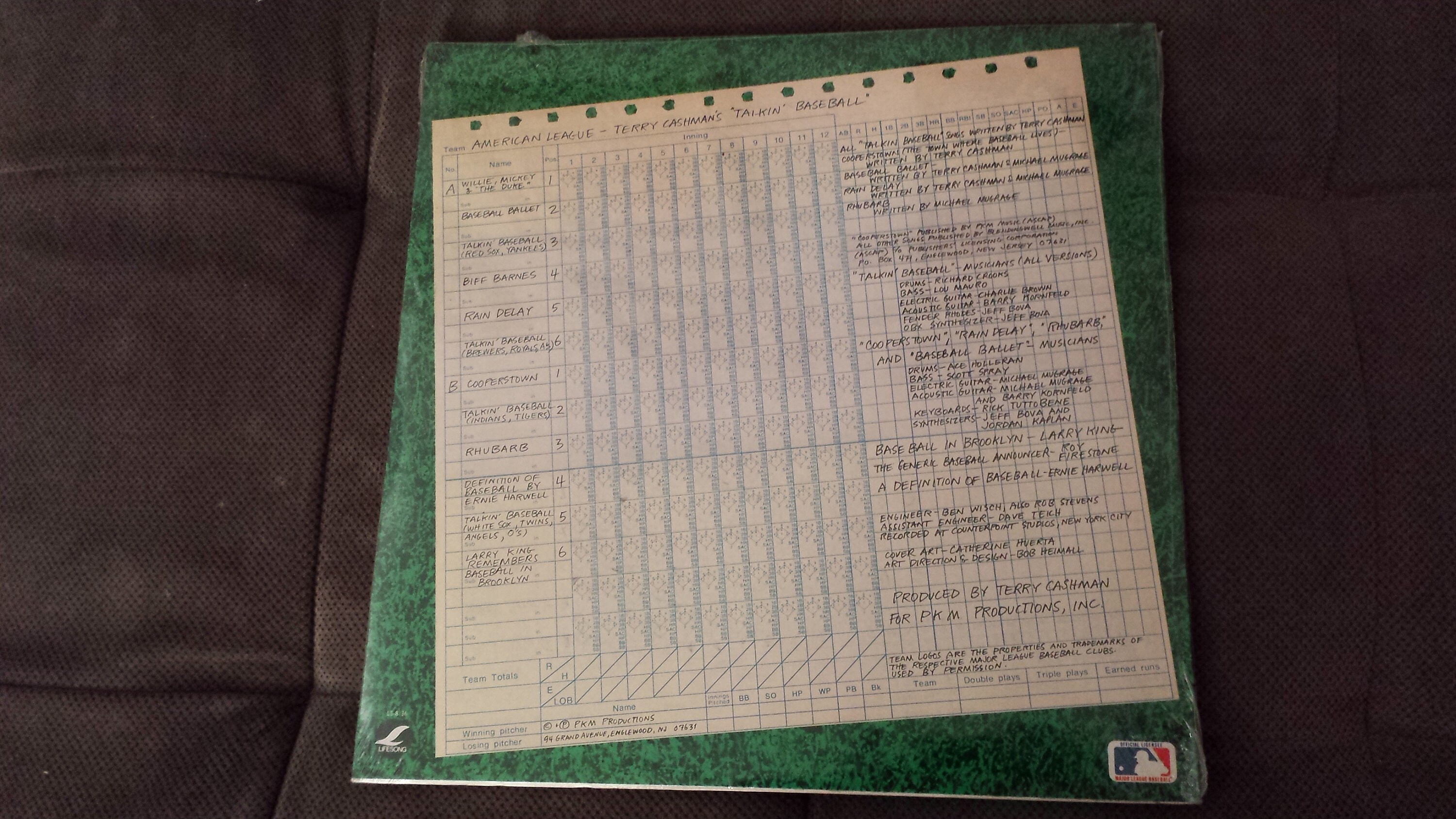 Terry Cashman's "talkin' Baseball American League" Vintage 33 1/3 RPM ...