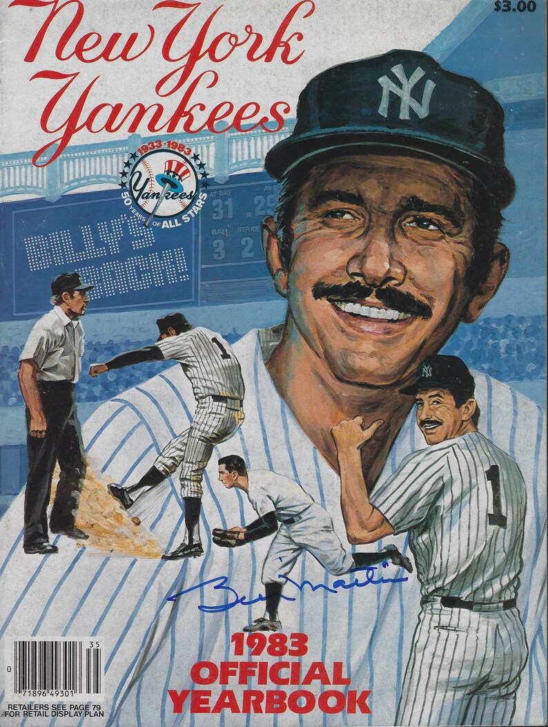 NY Yankees 1983 Official Yearbook Signed by Manager Billy Martin 50 ...