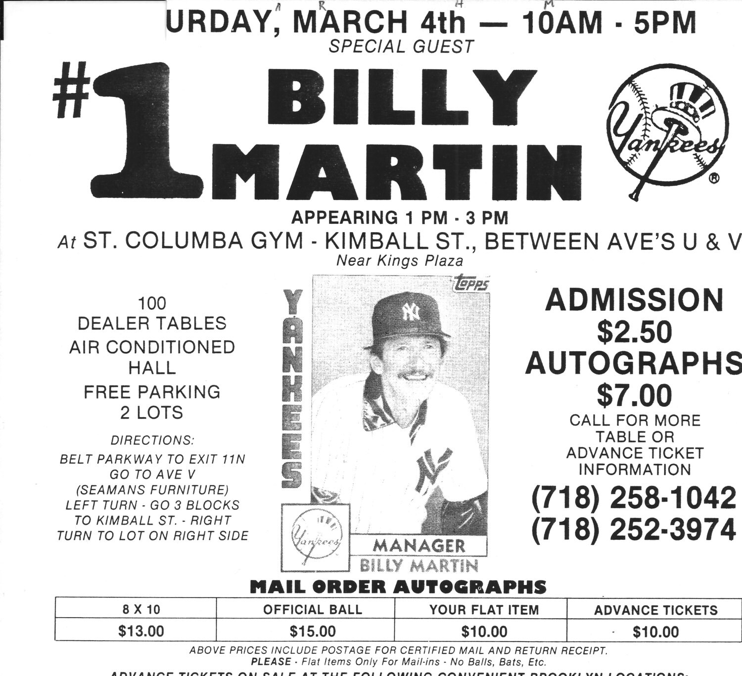 New York Yankees Manager Billy Martin Autographed Signed Newspaper Article rare BEST OFFERS ...