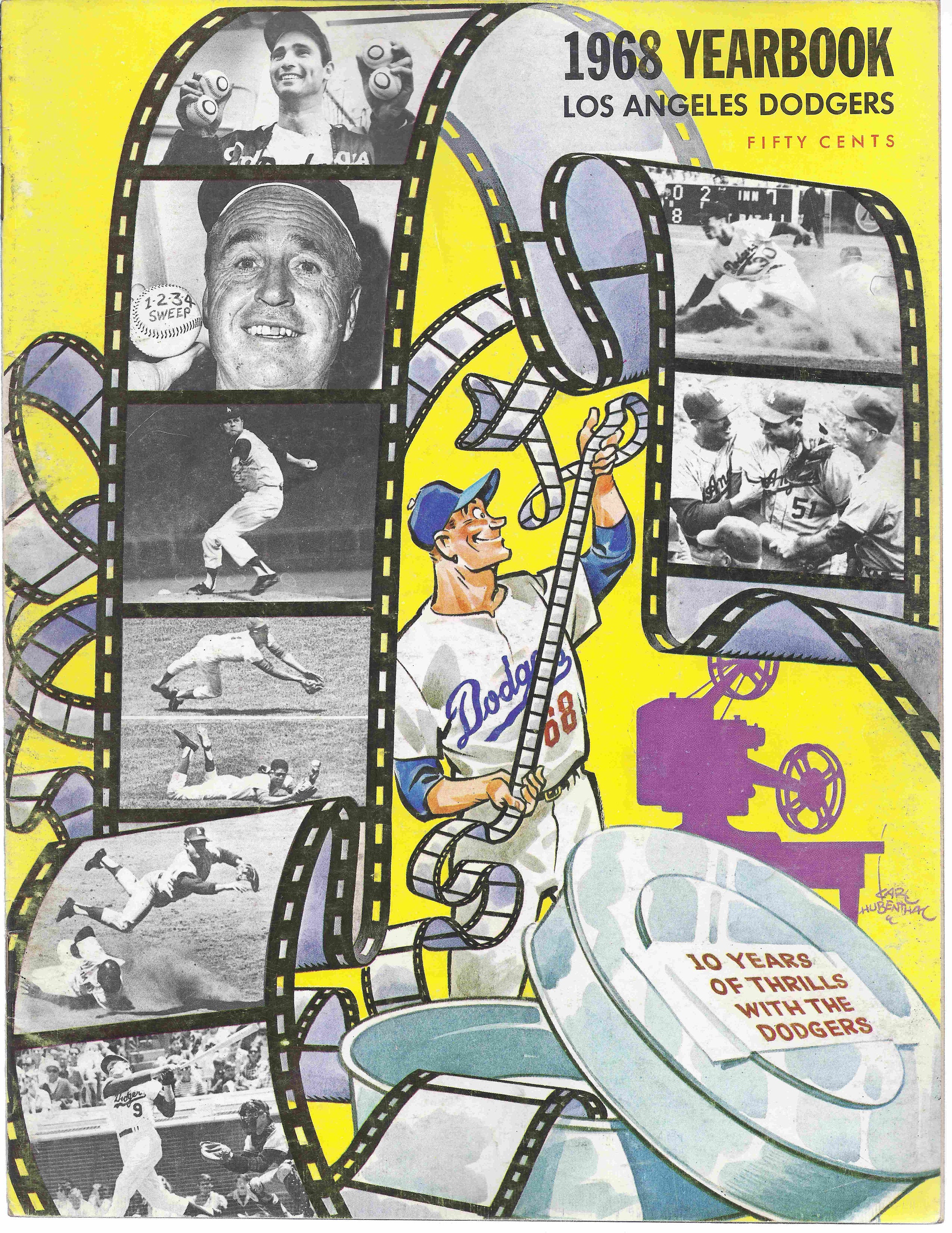 Los Angeles Dodgers 1968 Official Souvenir Vintage Yearbook "nice ...