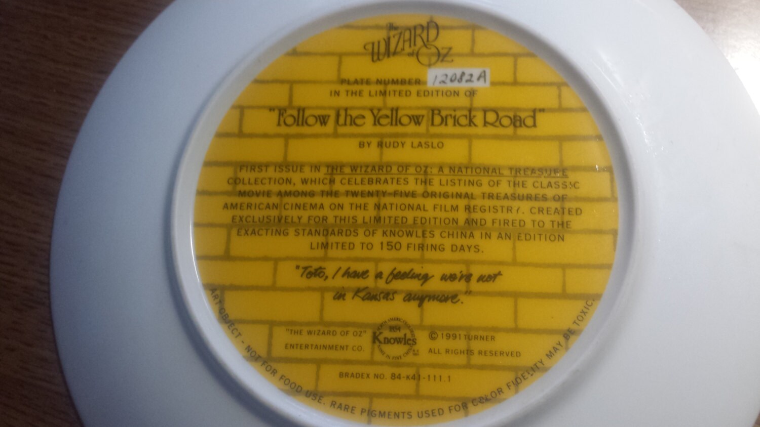 Bradford Exchange Wizard of Oz Collection "follow the Yellow Brick Road ...