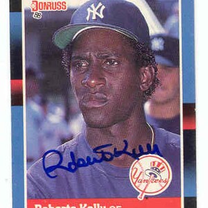 NY Yankees Roberto Kelly Signed Autographed Baseball Cards (2) - Etsy