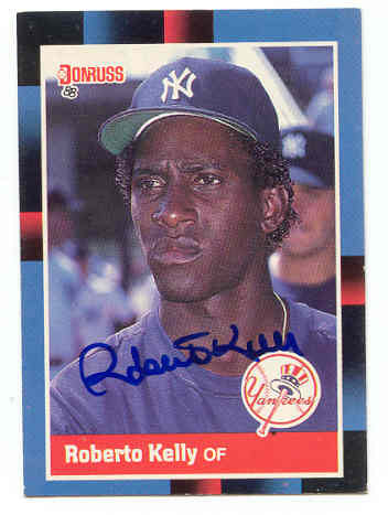 NY Yankees Roberto Kelly Signed Autographed Baseball Cards 2 - Etsy