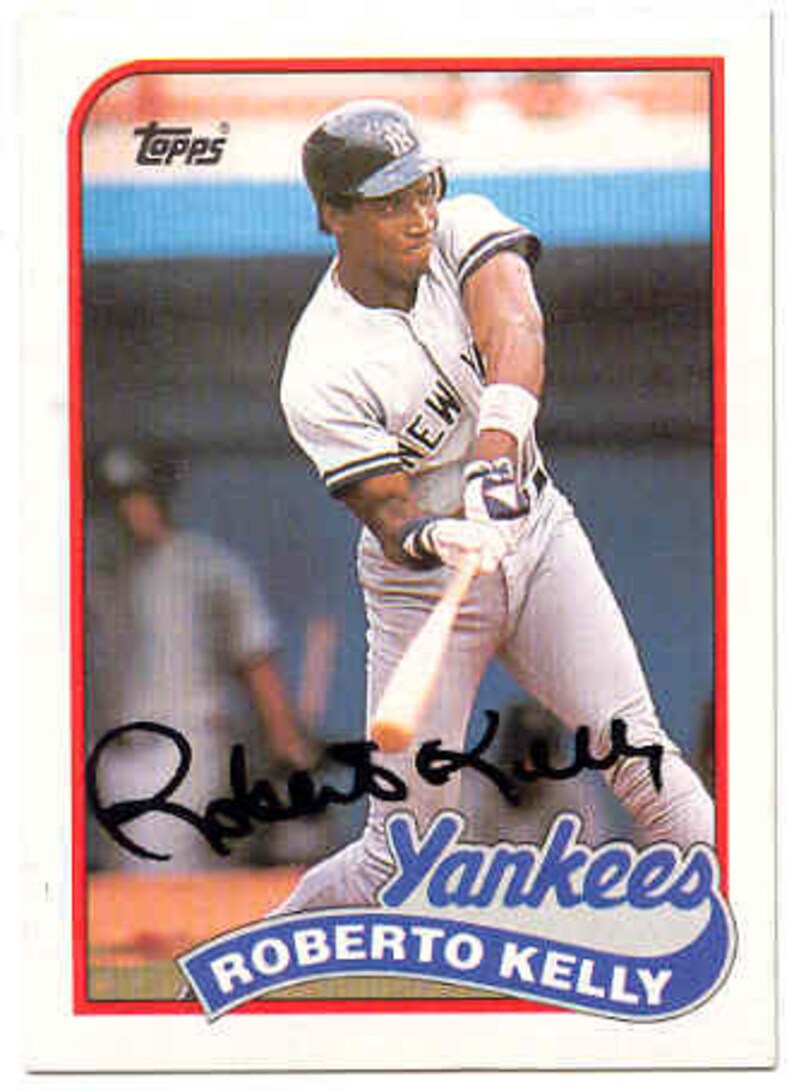NY Yankees Roberto Kelly Signed Autographed Baseball Cards 2 - Etsy