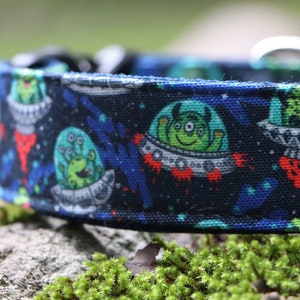 Alien Dog Collar in Eco Canvas for Girl/boy Dog in Buckle or - Etsy