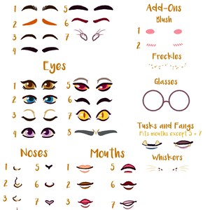Mix and Match Face Embroidery Files - Etsy