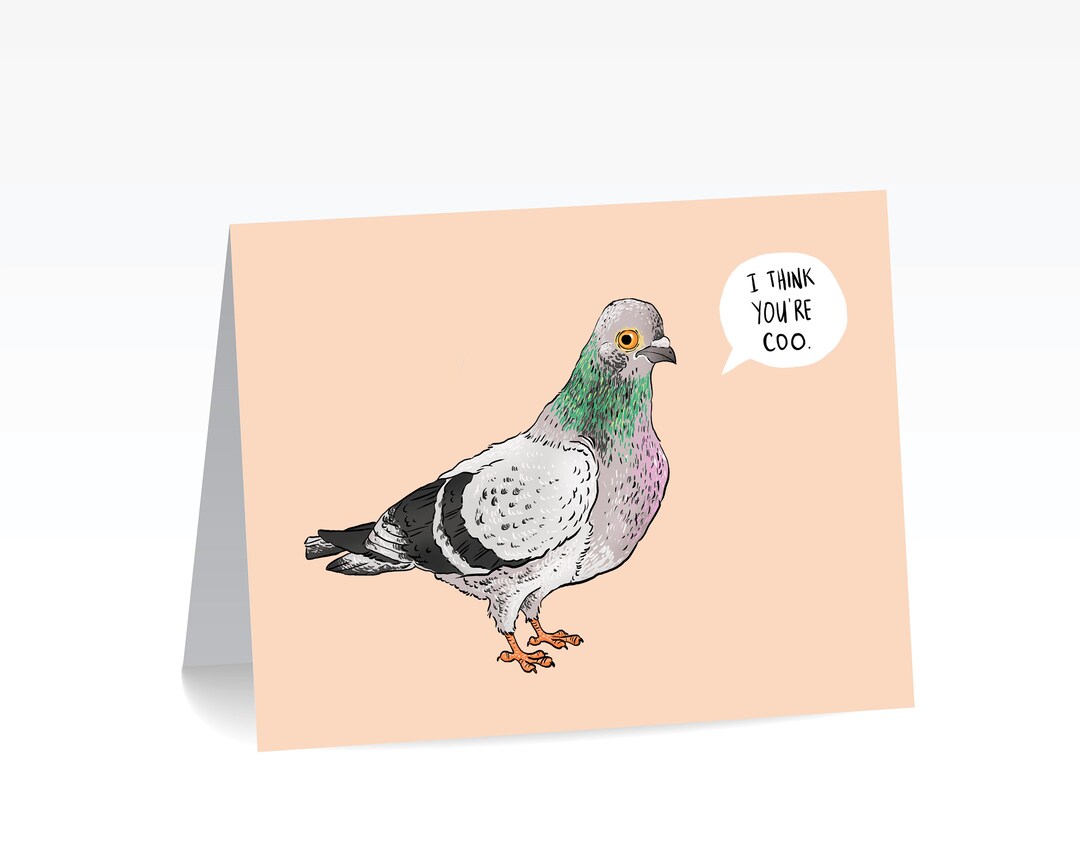 Cool Pigeon Greeting Card - Etsy