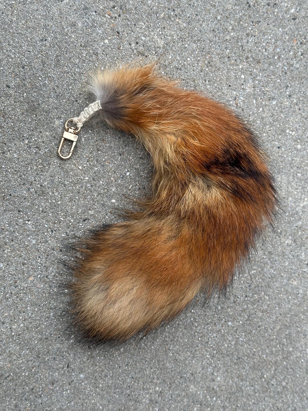 Handmade OOAK Real Fur Red Fox Tail Keychain Bag Charm Accessory ...