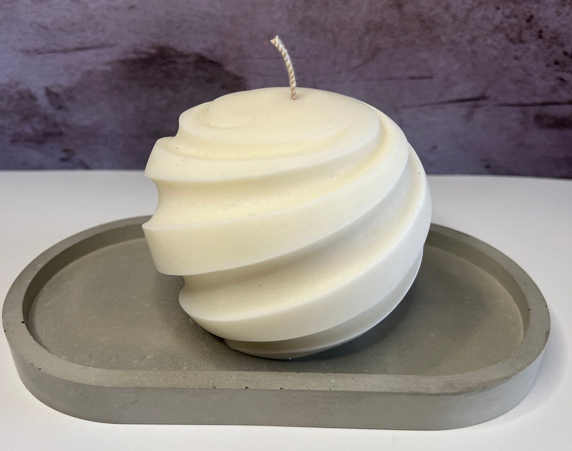 Spiral Sphere Candle| Swirl Ball Candle| Natural | Perfect Gift ...