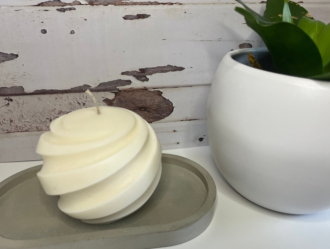 Spiral Sphere Candle| Swirl Ball Candle| Natural | Perfect Gift ...