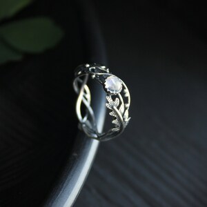 Fern Leaf Ring Elven Engagement Ring Botanical Floral Ring Silver Wire ...
