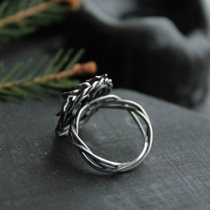 Holly Silver Ring Christmas Plant Jewelry Silversmithing - Etsy