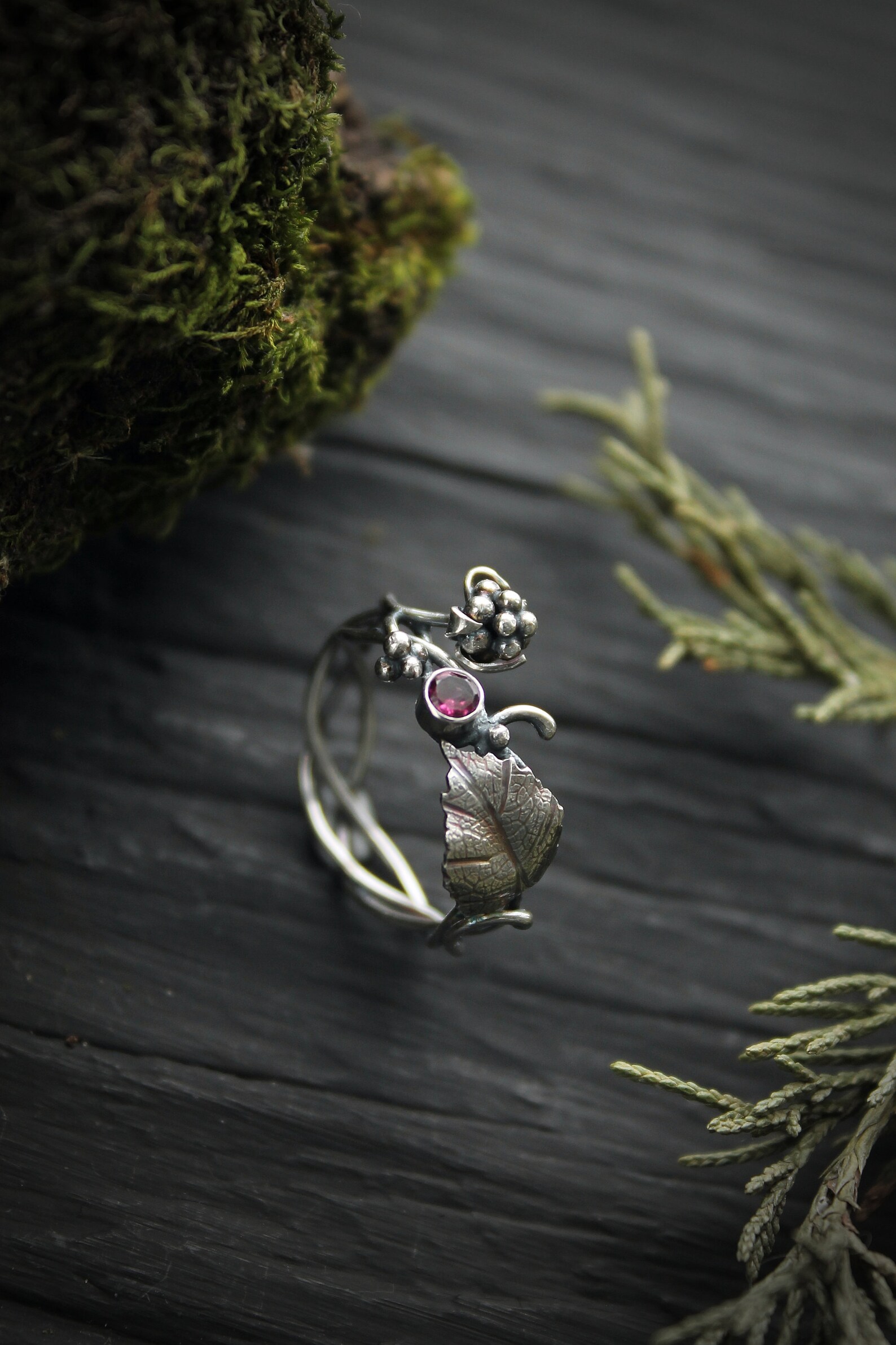 Raspberry Ring Elven Engagement Ring Botanical Jewelry - Etsy