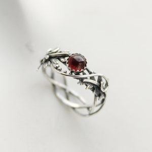 Fern Leaf Ring Elven Engagement Ring Botanical Floral Ring Silver Wire ...