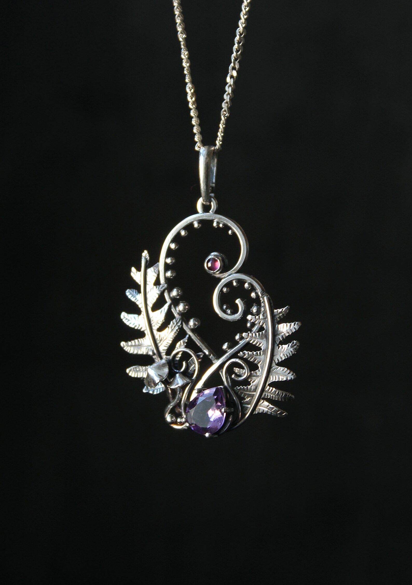 Fern Necklace Silver Pendant Forest Necklace Fern Leaf Pendant - Etsy
