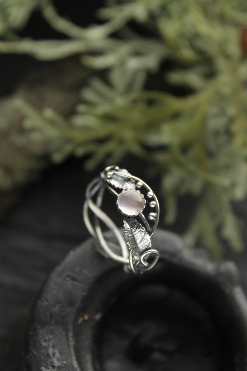 Leaf Ring Silver Botanical Jewelry Plant Ring - Etsy