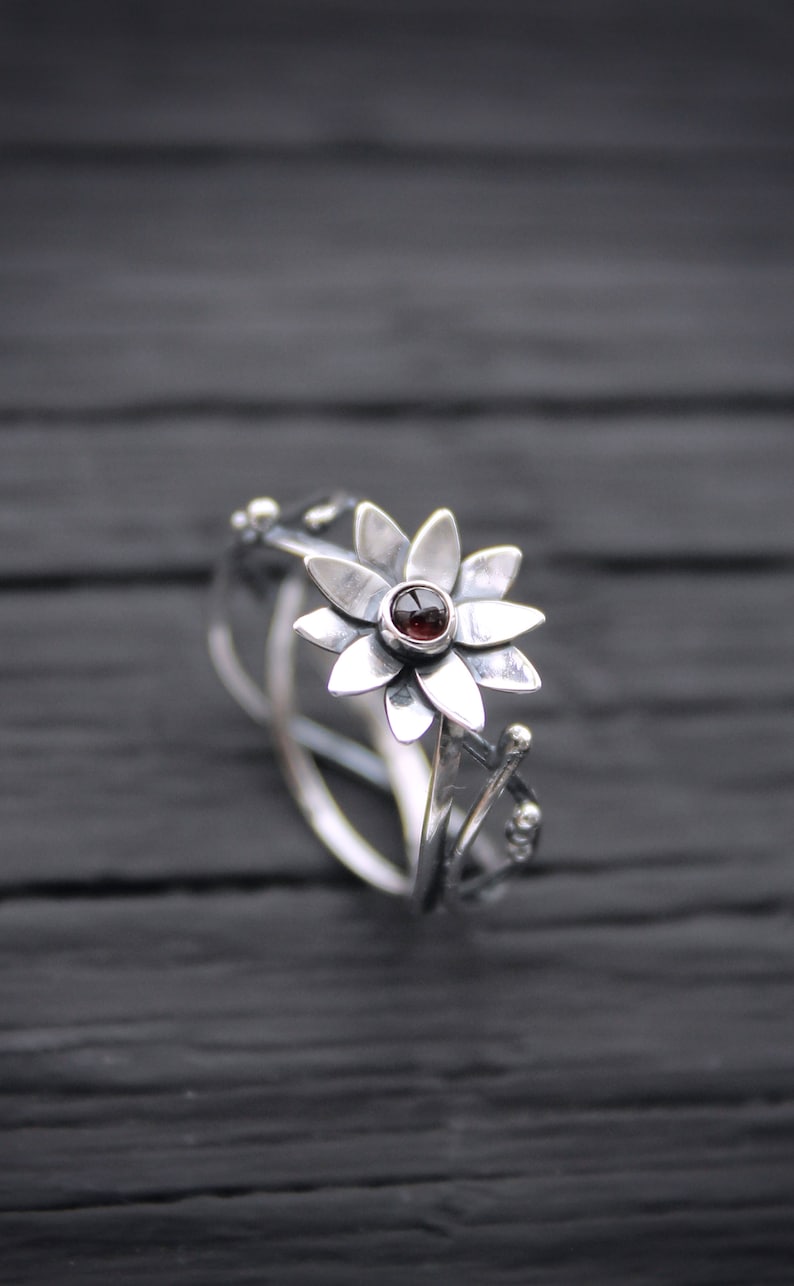 Lotus ring Proposal flower ring Pink floral engagement ring | Etsy