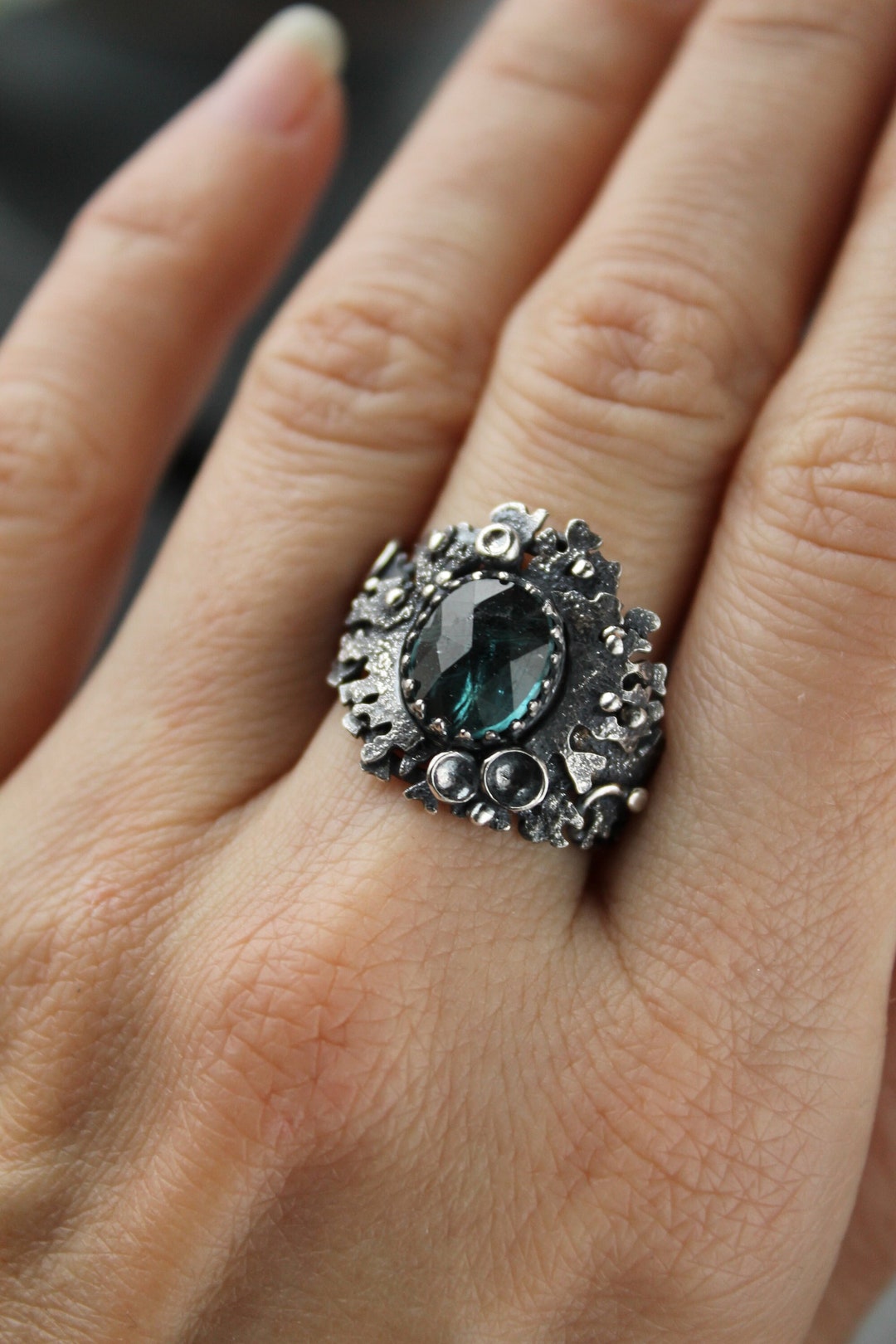 Lichen Ring Sterling Silver Botanical Jewelry Plant Ring - Etsy