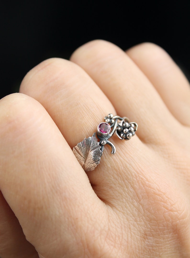 Raspberry Ring Elven Engagement Ring Botanical Jewelry - Etsy
