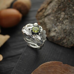 Oak Leaves Ring Sterling Silver Botanical Jewelry Plant Ring - Etsy