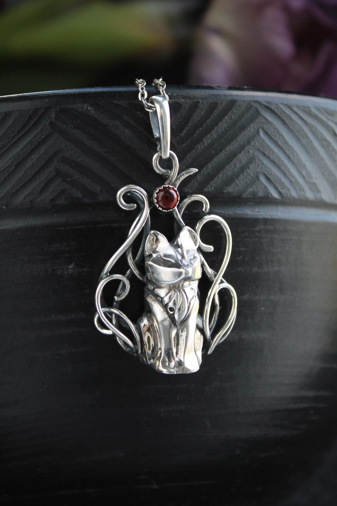 Kitsune Pendant Japan Fox Necklace Totem Animal Nine Tails Fox - Etsy