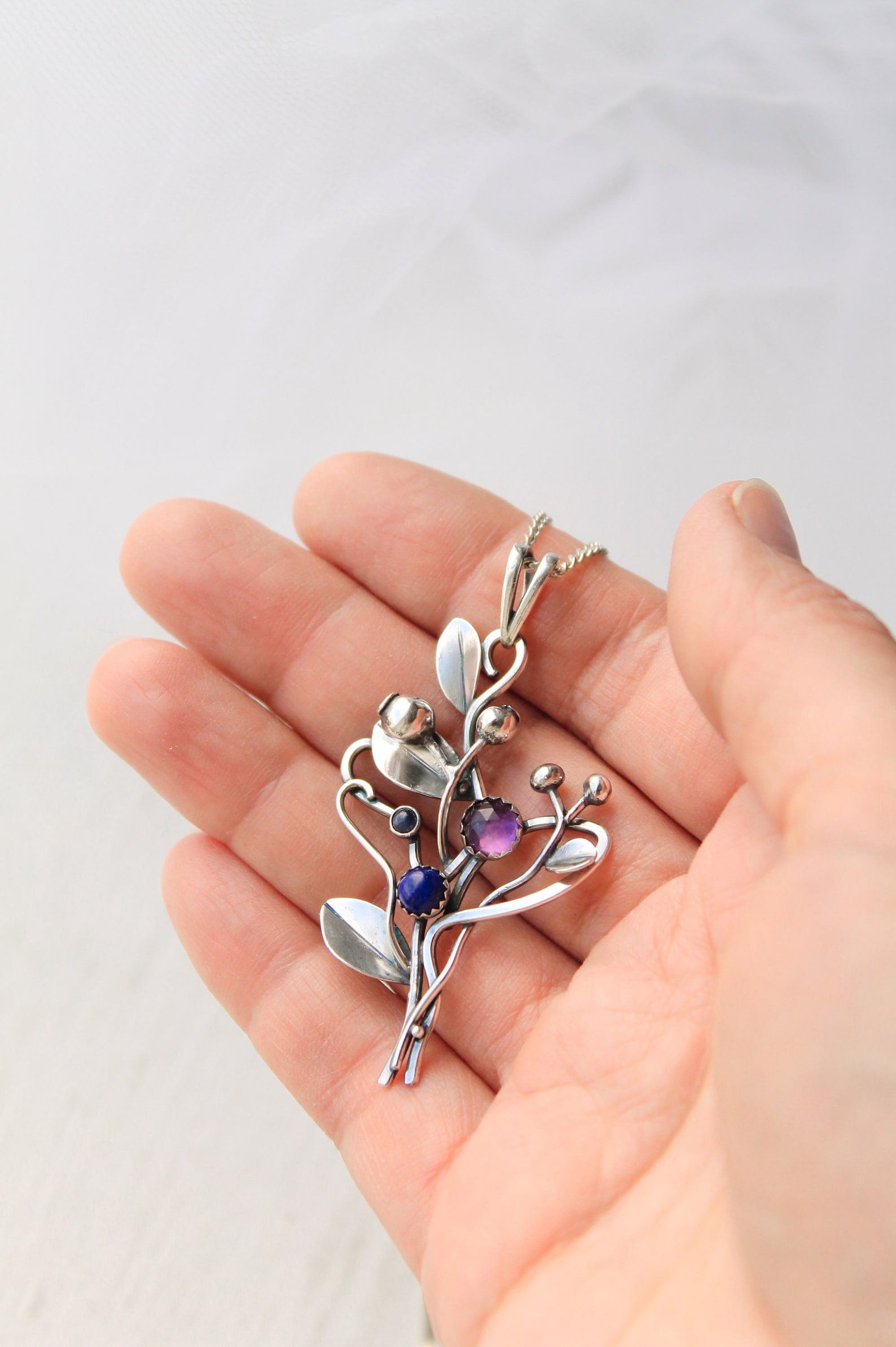Blueberries Pendant Silver Plant Necklace Berries Jewelry - Etsy
