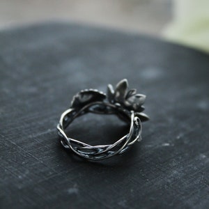 Proposal Ring With Silver Lotus Flower Bohemian Wedding - Etsy