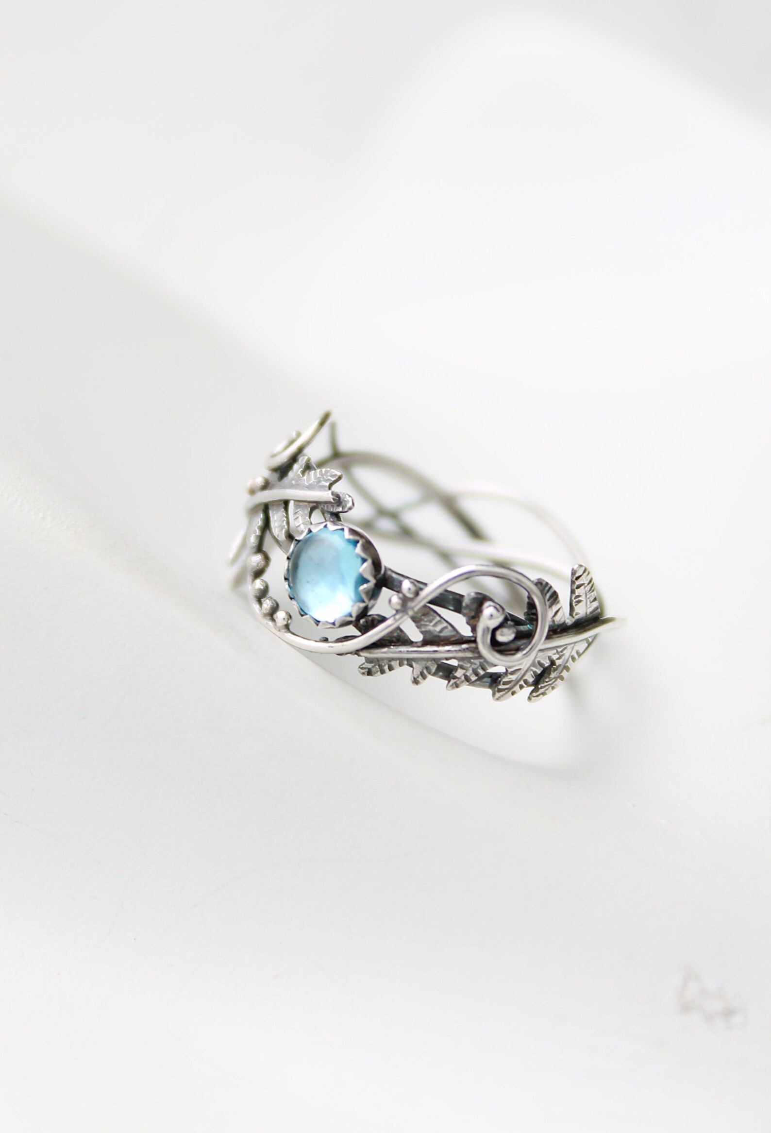 Fern Leaf Ring Elven Engagement Ring Botanical Floral Ring - Etsy