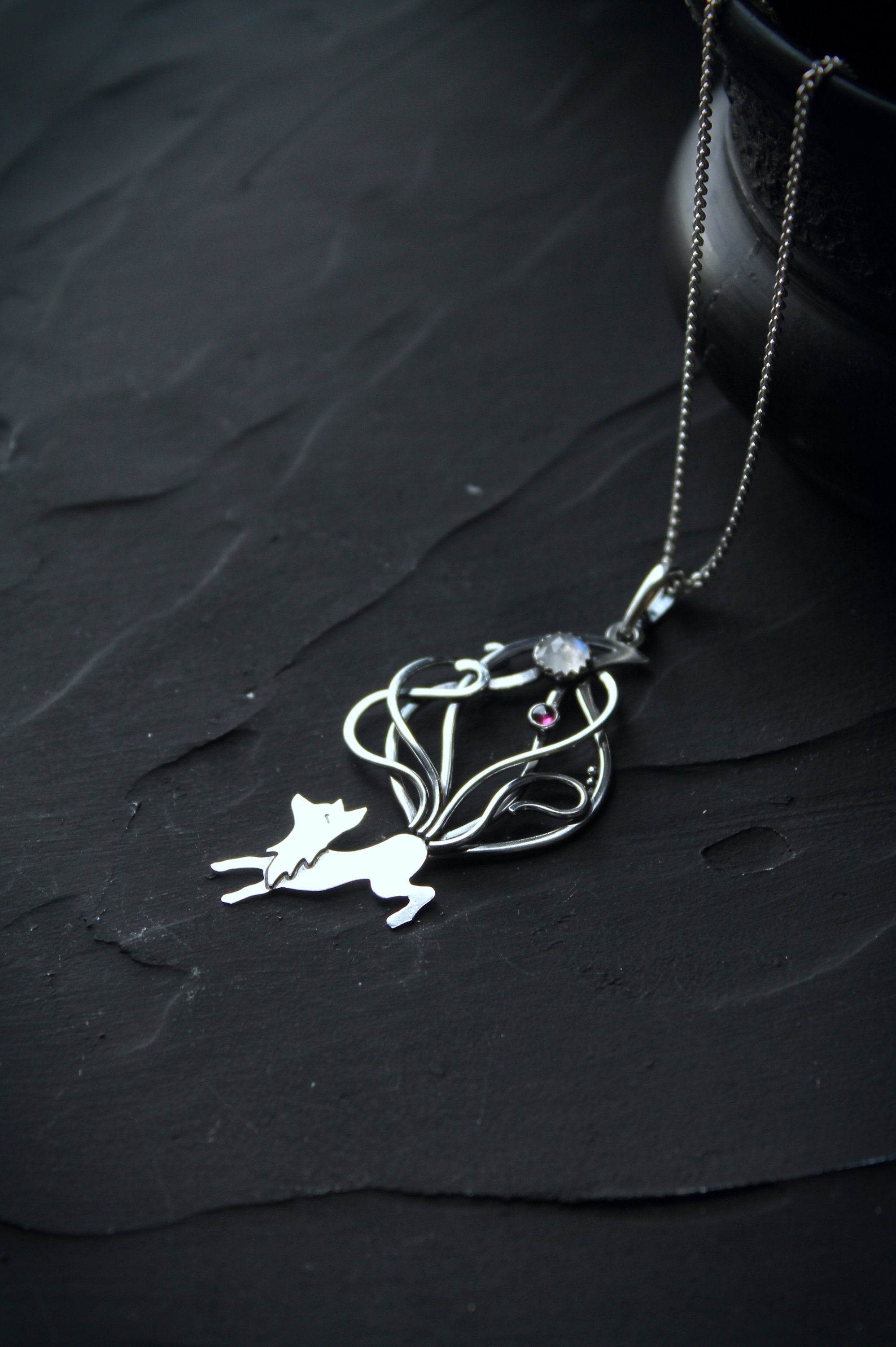 Silver Necklace Kitsune Pendant Japanese Fox Totem Animal - Etsy Silver Necklace Kitsune Pendant Japanese Fox Totem Animal - Etsy