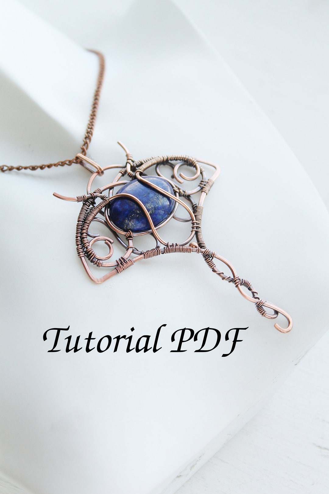 Wire Wrapped Manta Ray Pendant Tutorial: Copper Wire, Lapis Cabochon ...