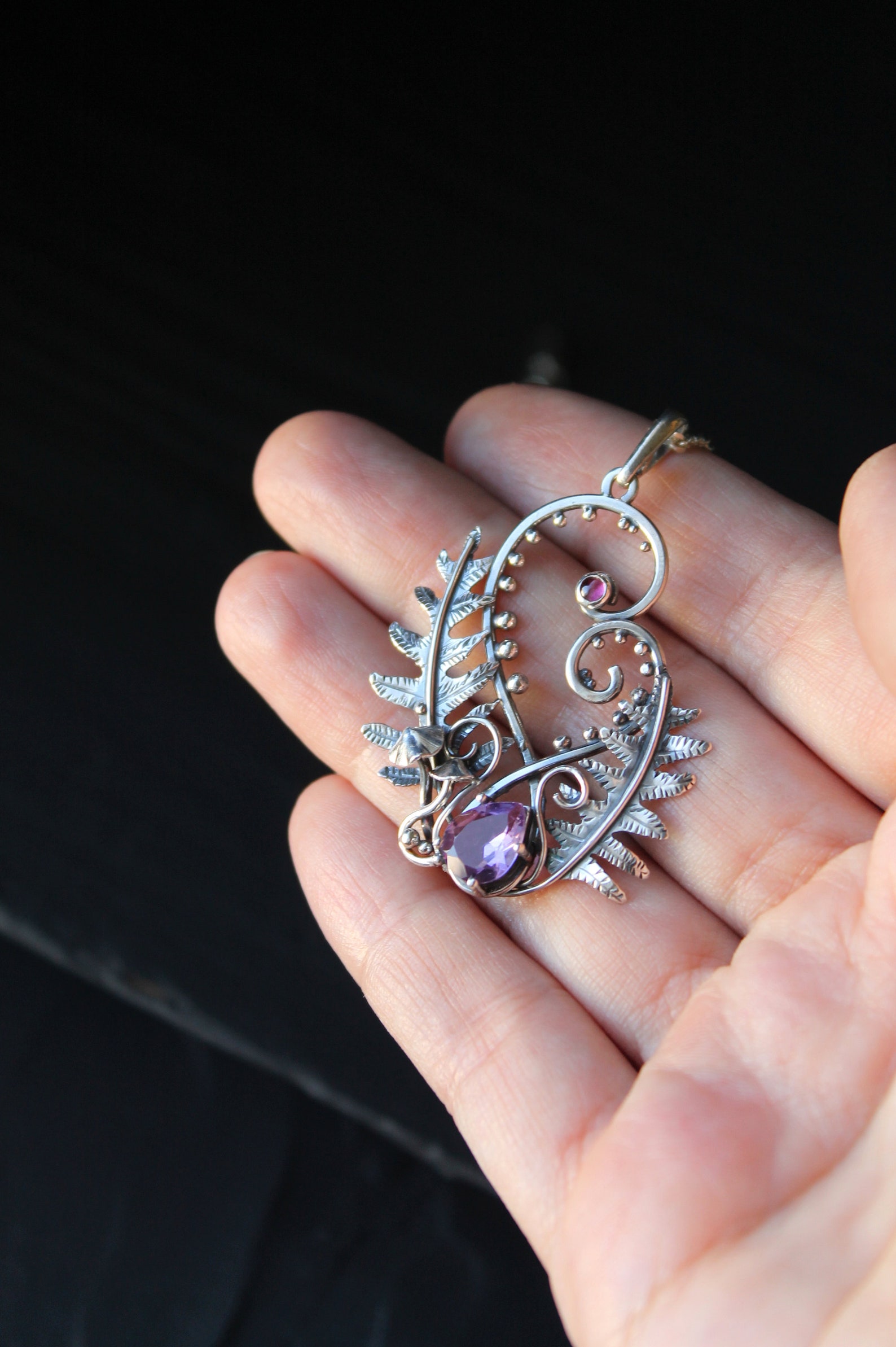 Fern Necklace Silver Pendant Forest Necklace Fern Leaf Pendant - Etsy