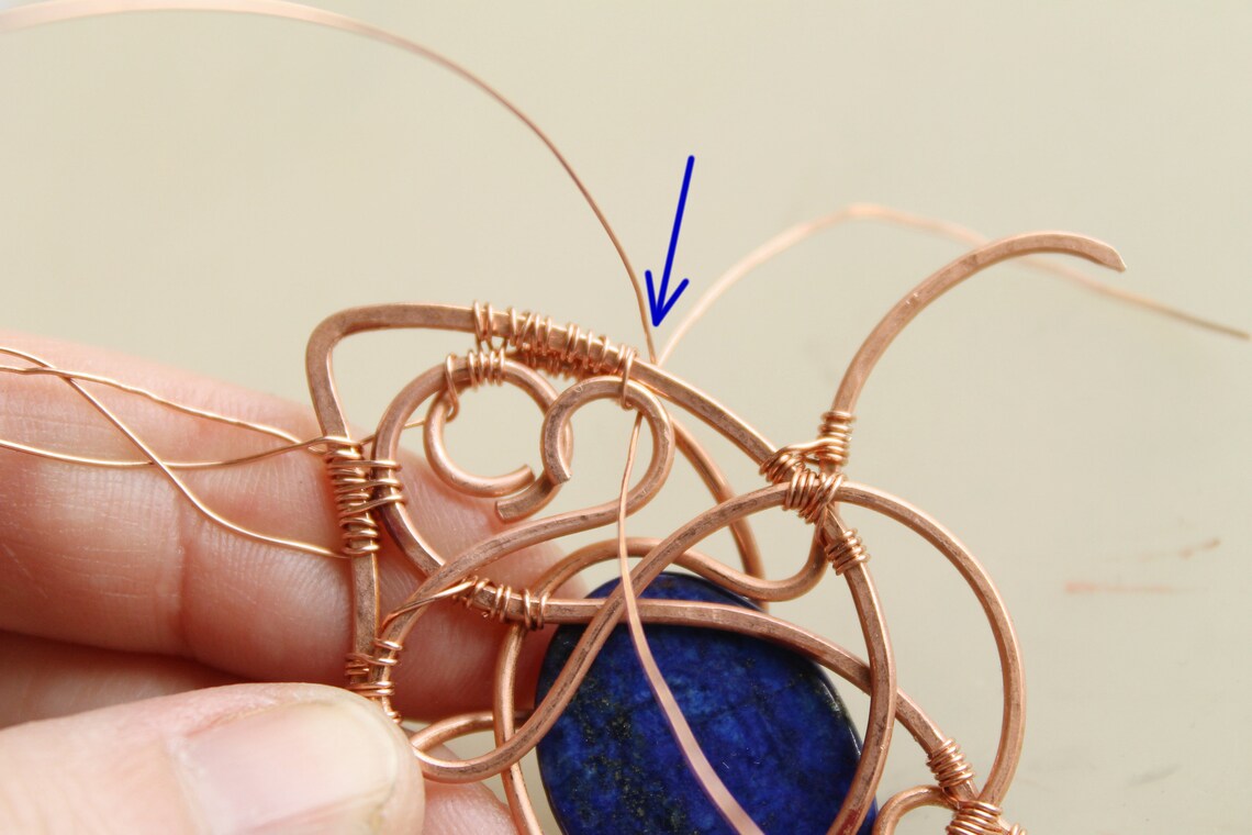 Wire Wrapped Manta Ray Pendant Tutorial: Copper Wire, Lapis Cabochon ...