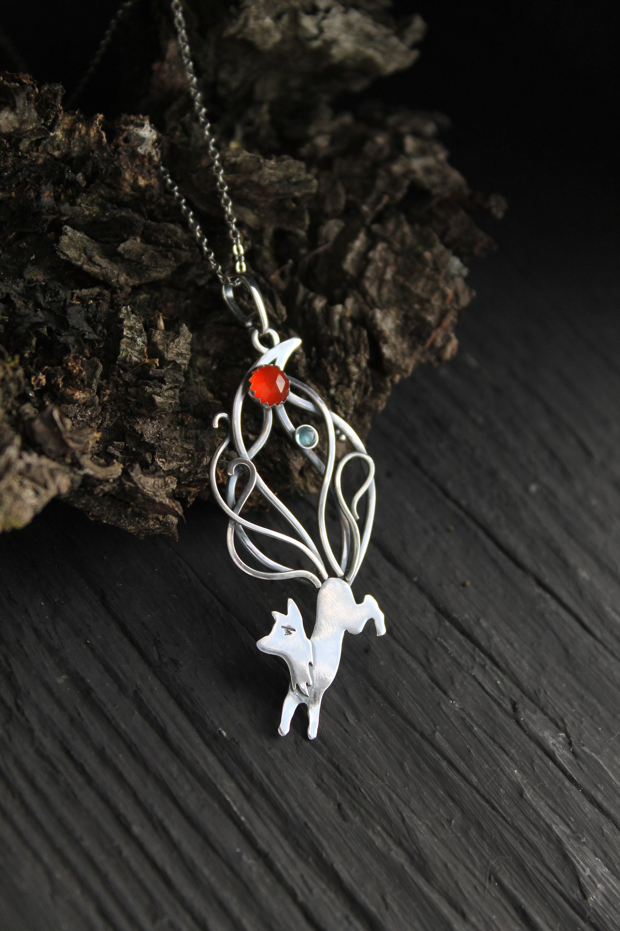 Silver Necklace Kitsune Pendant Japanese Fox Totem Animal - Etsy Silver Necklace Kitsune Pendant Japanese Fox Totem Animal - Etsy