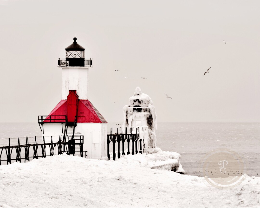Ice Castle, Lighthouse, Covered in Ice and Snow - Etsy