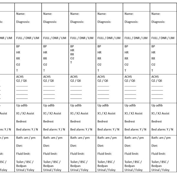 Er Report Sheet - Etsy