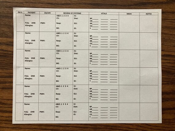 Multi-patient Report Sheet - Etsy