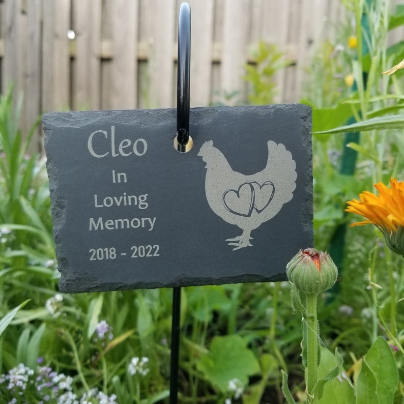 Pet Chicken Hen Memorial Garden Sign With Hanging Stake - Etsy